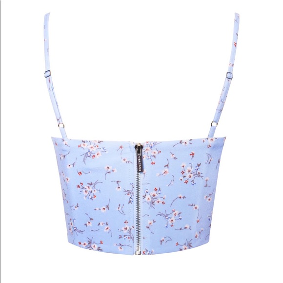 Miss Circle | Tops | Nora Light Blue Flora Corset Top | Poshmark